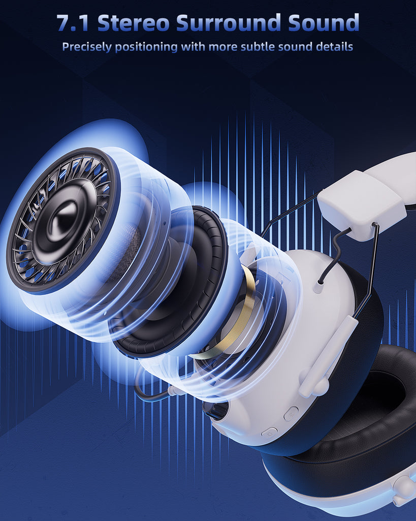 Mytrix Collapsible Wireless Tactical Gaming Headphones with Noise Canc ...